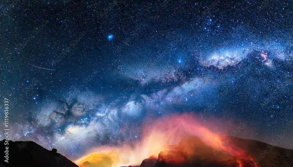 m81 and m82 and integrated flux nebula Stock Photo | Adobe Stock