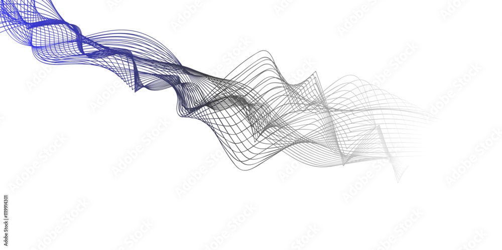 Abstract wave blend lines on transparent background. Design for banner ...