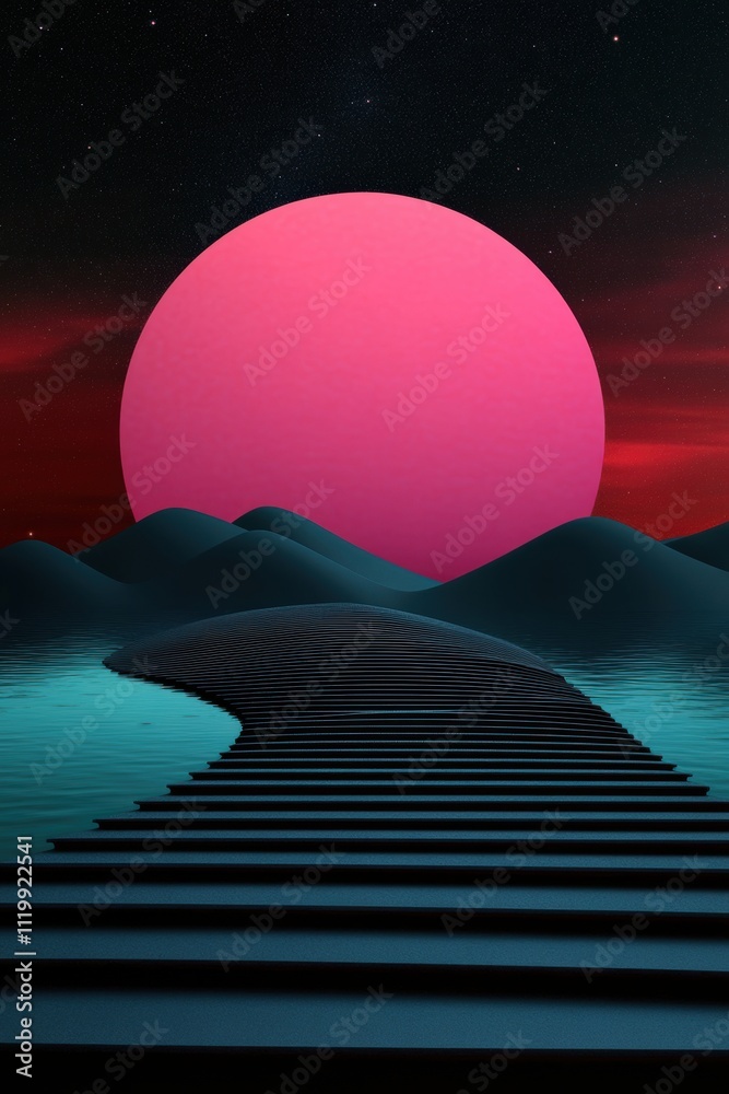 retro futurism, retro wave themes illuminate digital landscapes beneath ...