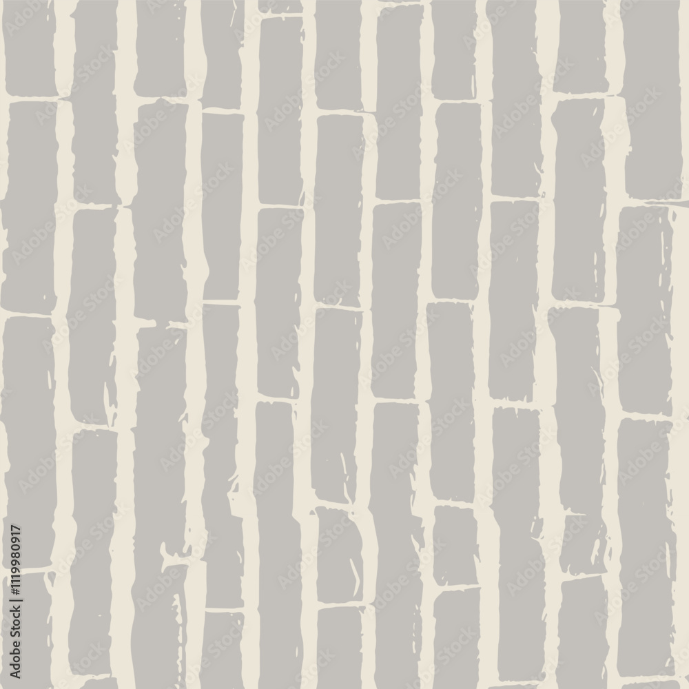 Neutral vector irregular brick wall seamless pattern background. Beige ...