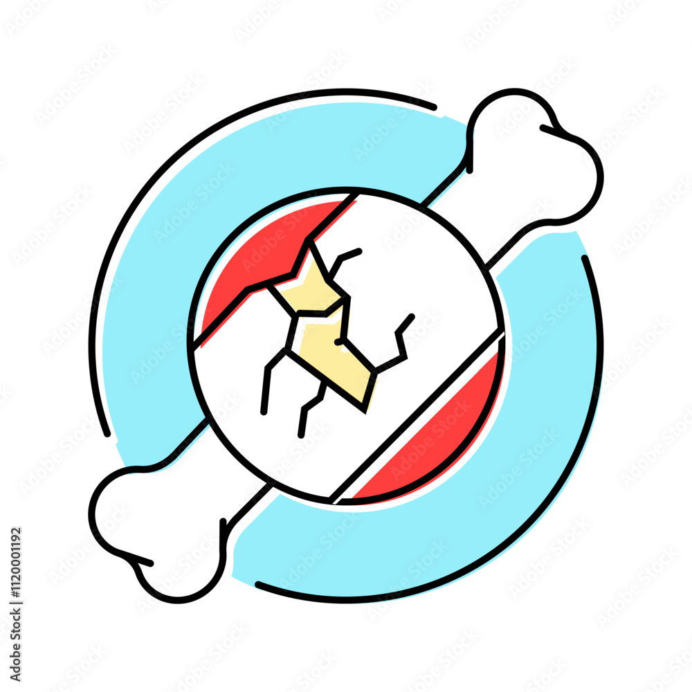 bone crack fracture injury color icon vector. bone crack fracture ...