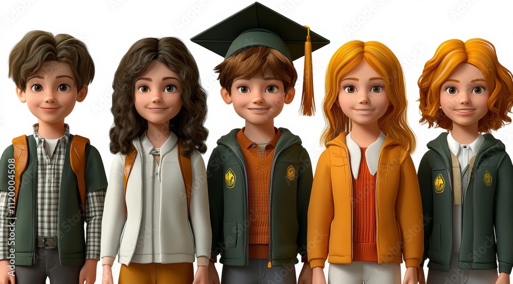 hyper realistic photo of 3D render of class of 2025 with graduation cap ...