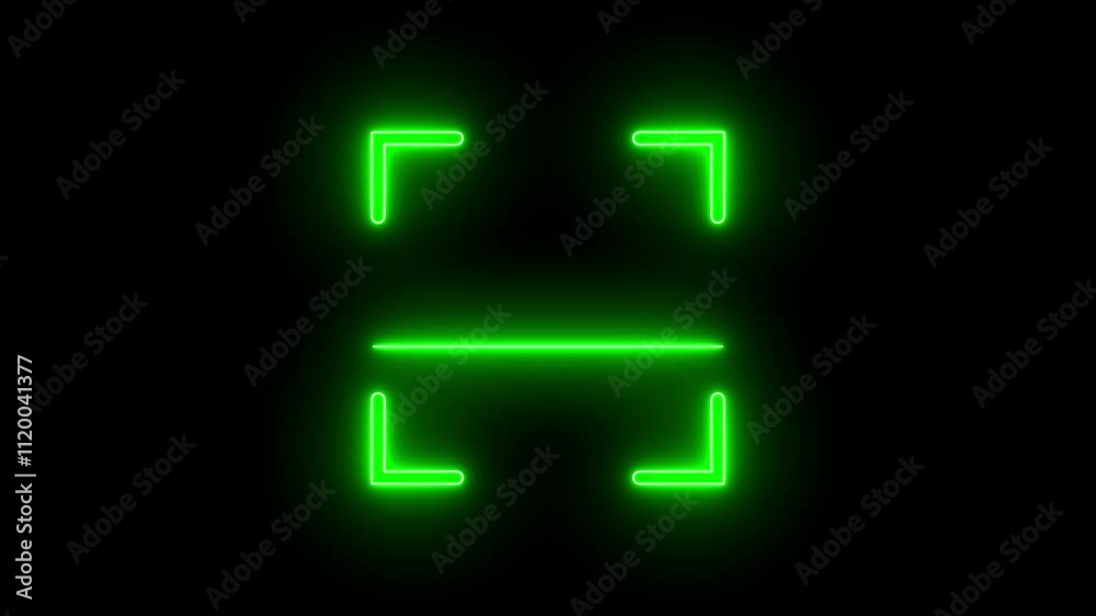 A neon scanner icon displays a glowing, sleek representation of a ...