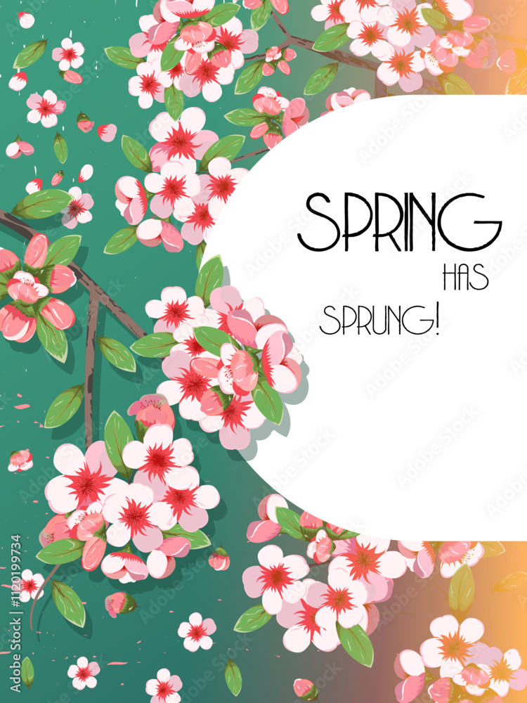 Cherry Sakura blossom trendy backgrounds with beautiful flowers petal ...