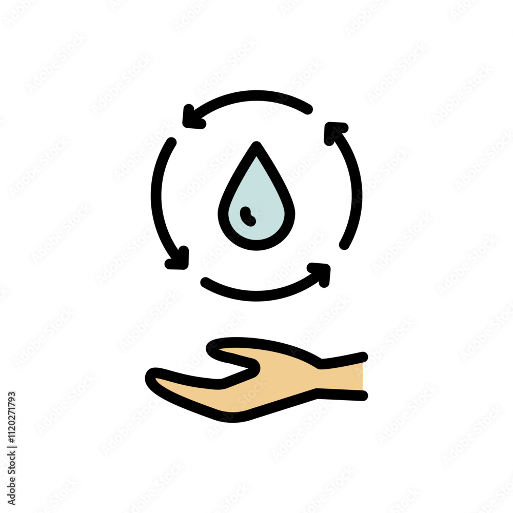 Filter water line icon. Osmosis and desalination. Filtration process ...