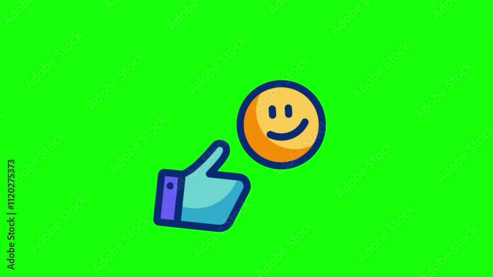 Animated like button icon loop on a green screen background for motion ...