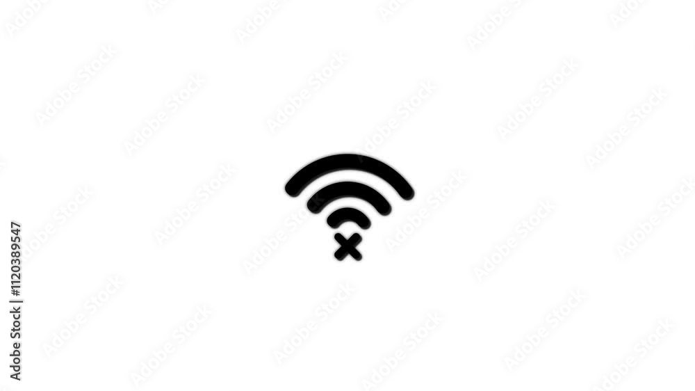 No Wi Fi Signal Indicator Blinking Animation No Internet Connection No Wifi Connection Not