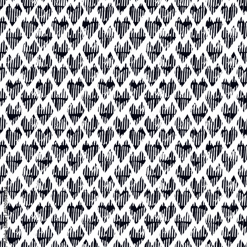 Paint brush scales seamless pattern. Japan traditional ornament. Hand ...