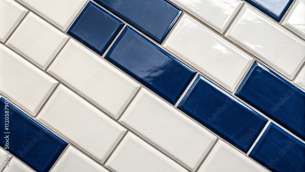Ceramic tile dark blue white square rectangular vertical wall Tiles for ...