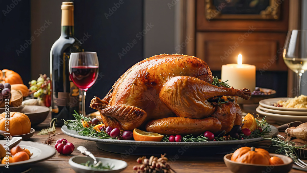 AI-generated images of Thanksgiving celebration theme, with ...