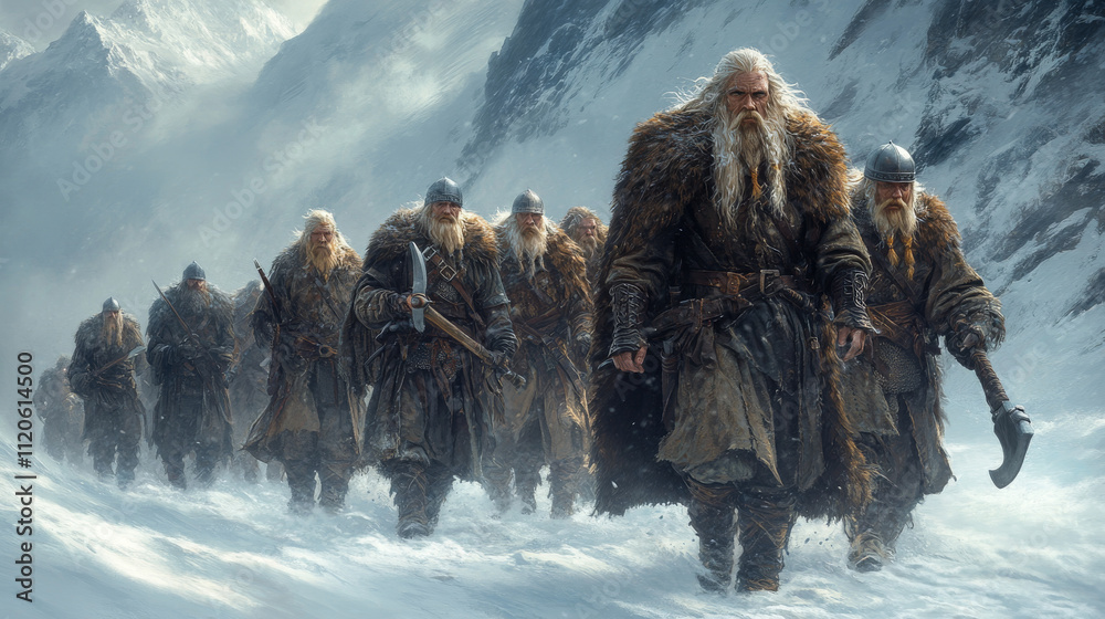 Epic Viking Warriors in Battle Gear, Fierce Viking Soldiers Ready for ...