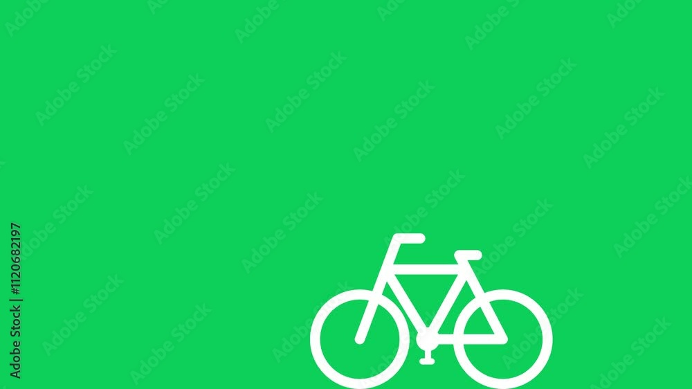 Bicycle animation video on green screen background. 2d floating bicycle ...