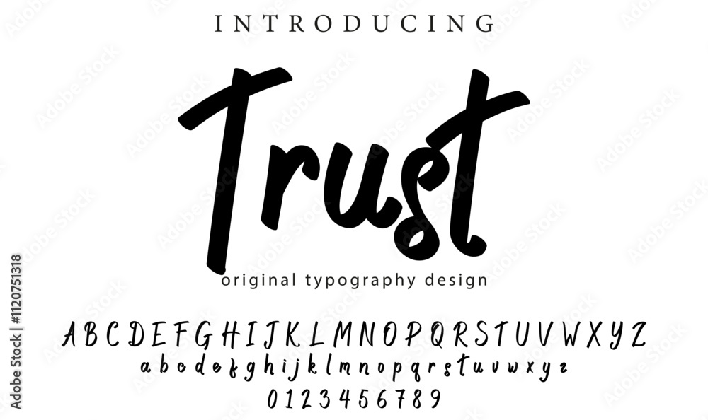 Trust Font Stylish brush painted an uppercase vector letters, alphabet ...