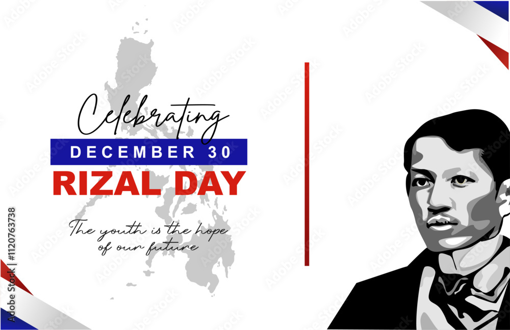 Happy Rizal Day 30 December 2024 Poster Banner with Jose Rizal Face ...