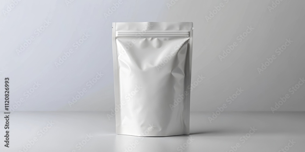 Minimalist mockup of resealable pouch packaging with clean design and ...