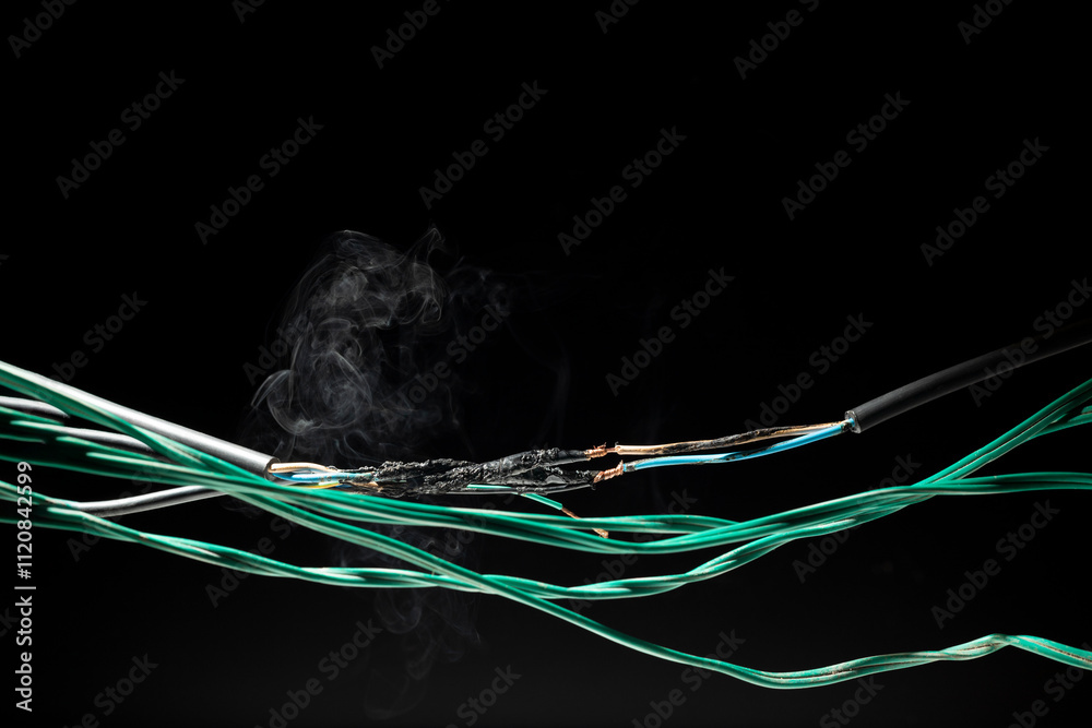 Smoke from electric shock Short-circuiting cables can cause sparks ...