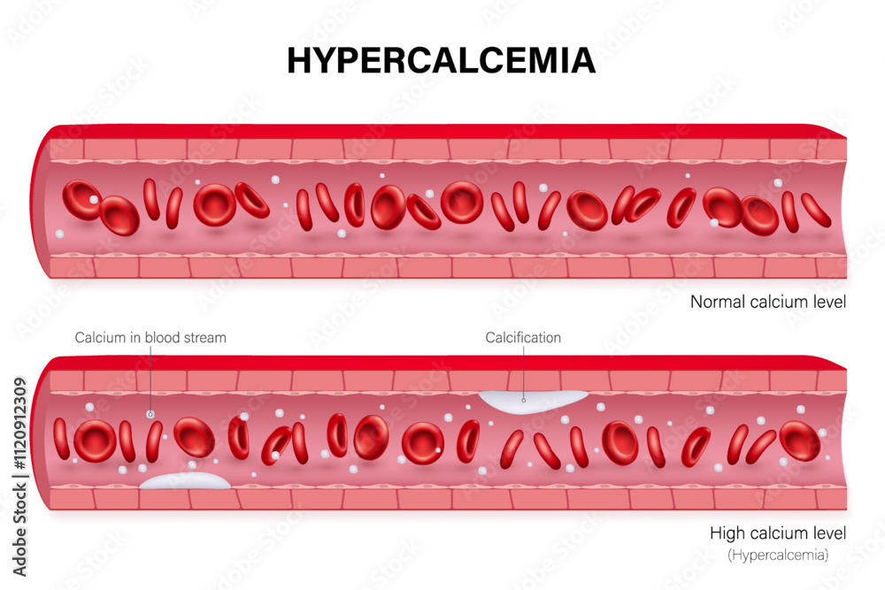 Hypercalcemia vector. Comparison between Normal calcium level and High ...
