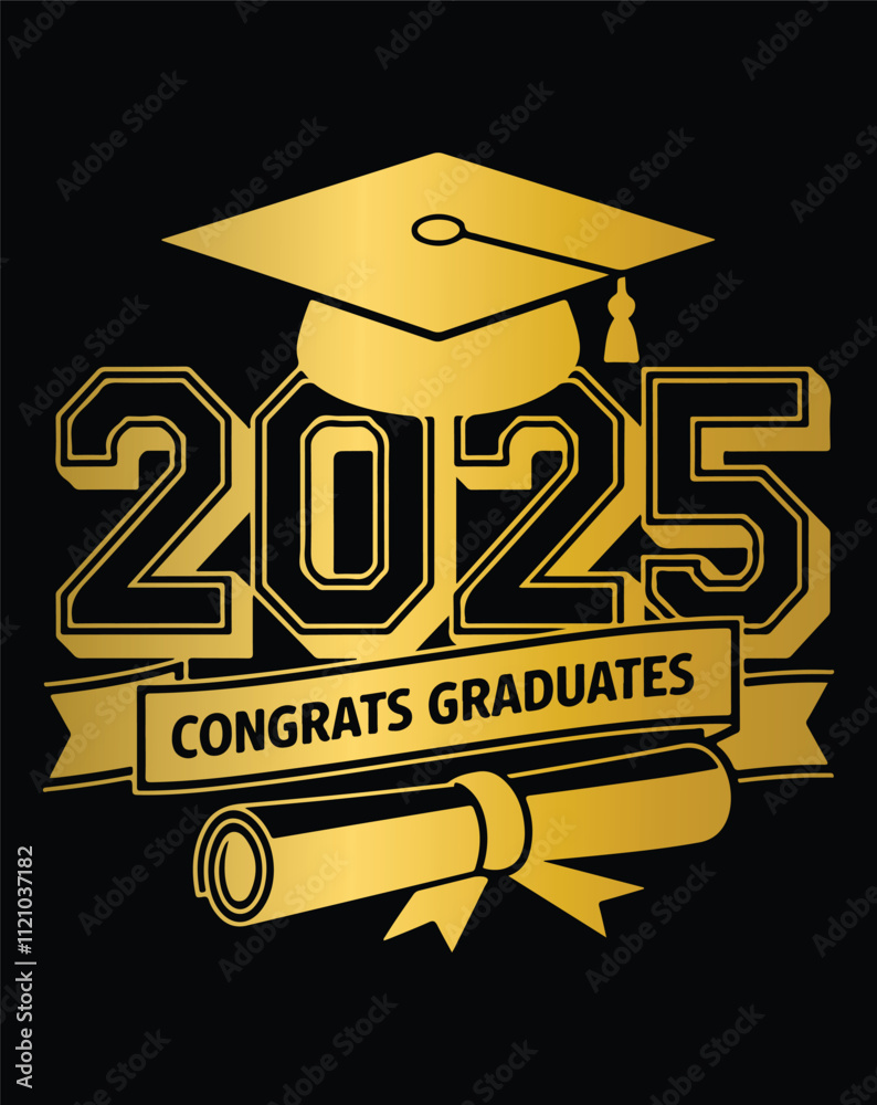 Graduation Class of 2025 greeting sign. Template Congratulations ...