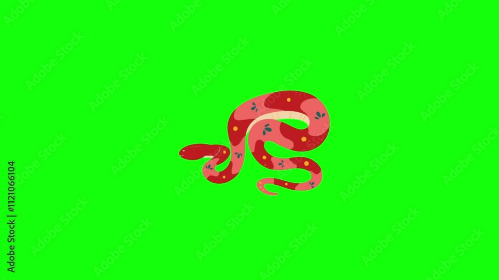 2d cartoon snake animation 4k. snake icon animation. Animation of a ...