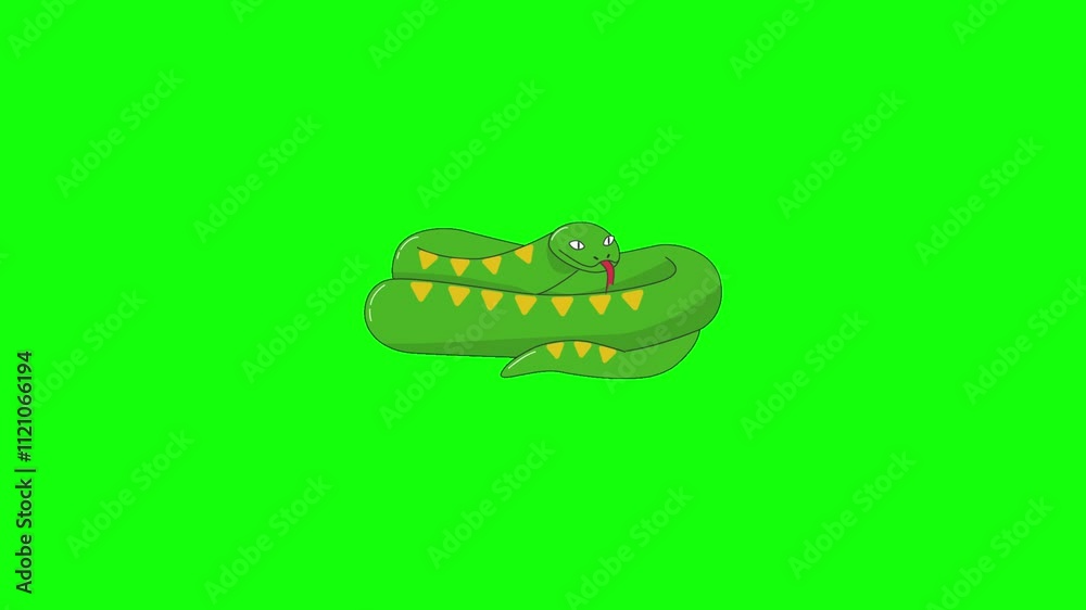 2d cartoon snake animation 4k. snake icon animation. Animation of a ...