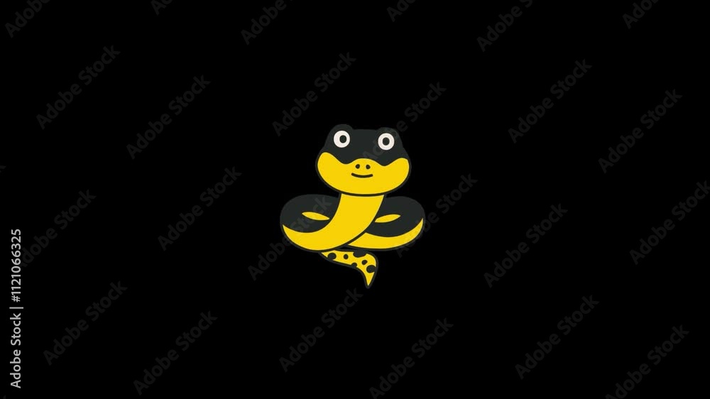 2d cartoon snake animation 4k. snake icon animation. Animation of a ...