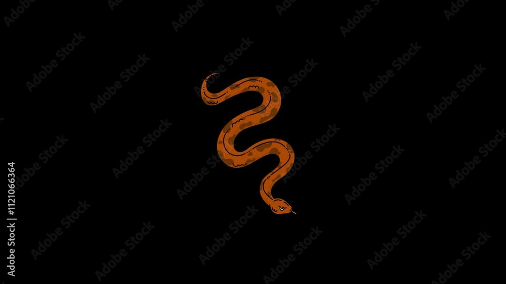 2d cartoon snake animation 4k. snake icon animation. Animation of a ...