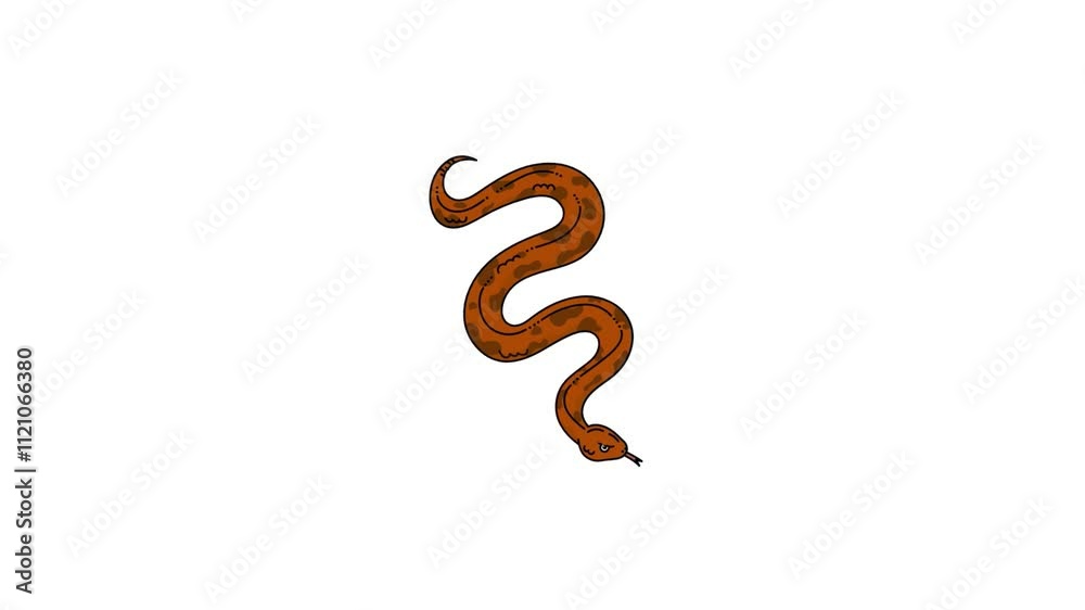 2d cartoon snake animation 4k. snake icon animation. Animation of a ...