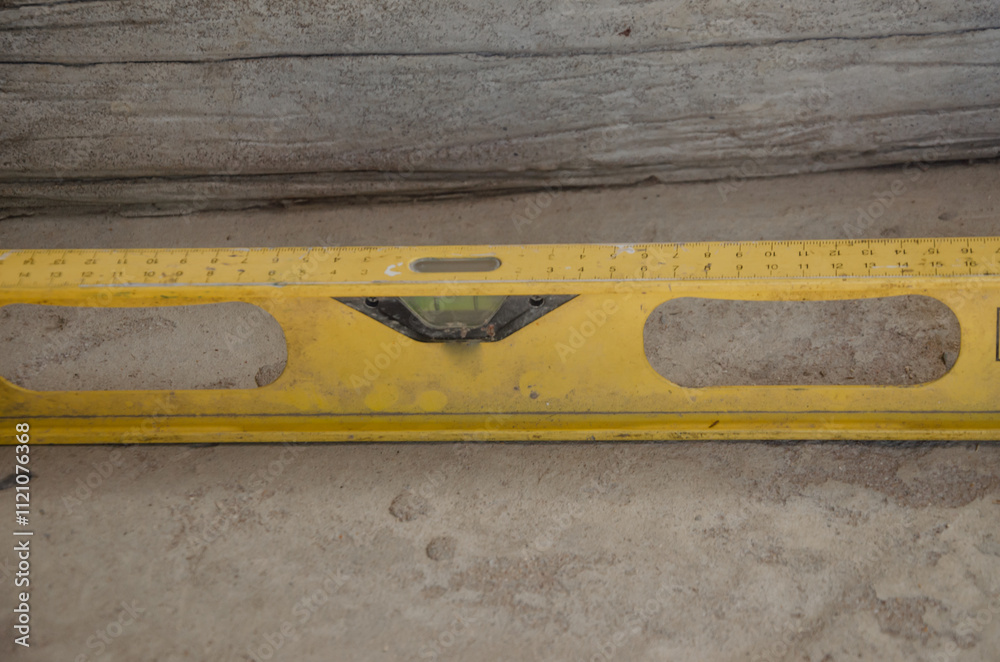 Level Meter Lying On Floor, Construction Tool For Leveling Stock Photo ...