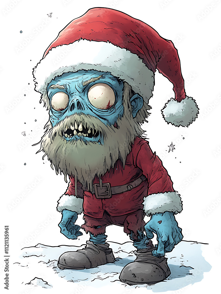 cartoon scary bloody evil zombie santa claus clipart for your horror ...