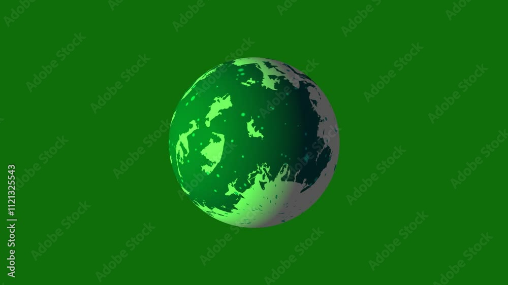Rotating planet Earth from outer space on green screen Seamless Looped ...