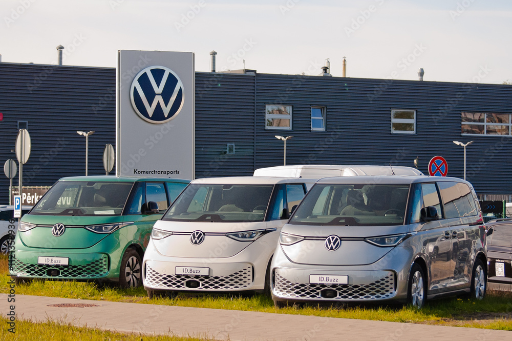 Riga, Latvia - May 12, 2024: New Volkswagen cars on the street in the ...