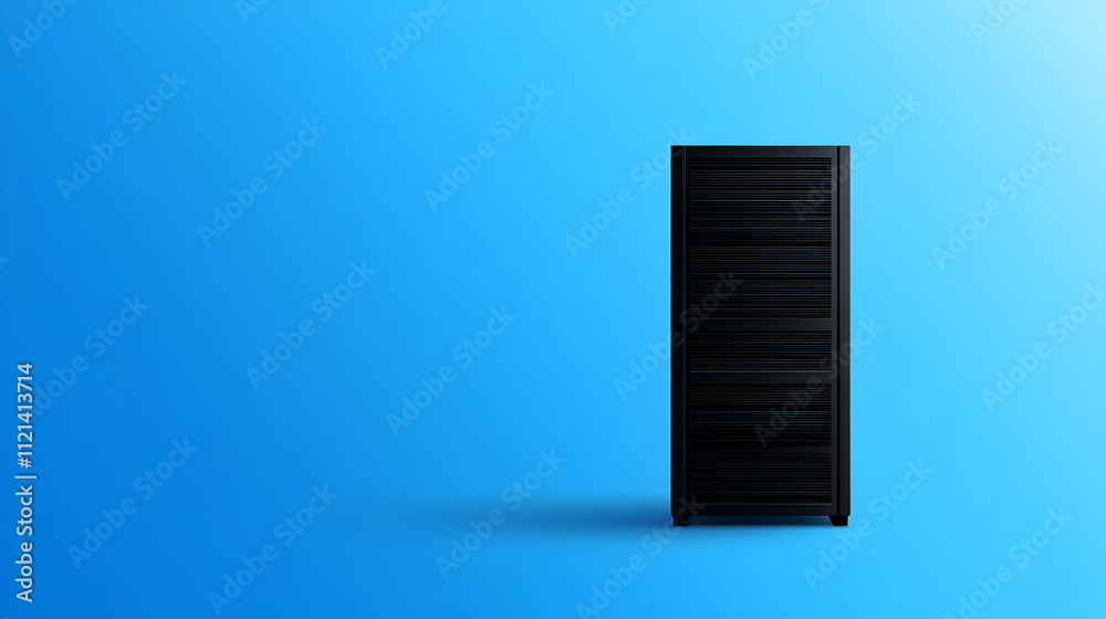 A vector of a single server rack with basic outlines and no extra ...