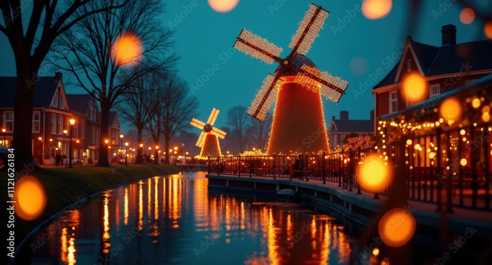 Windmill (Dutch Festivals) – A traditional windmill symbolizing Dutch ...