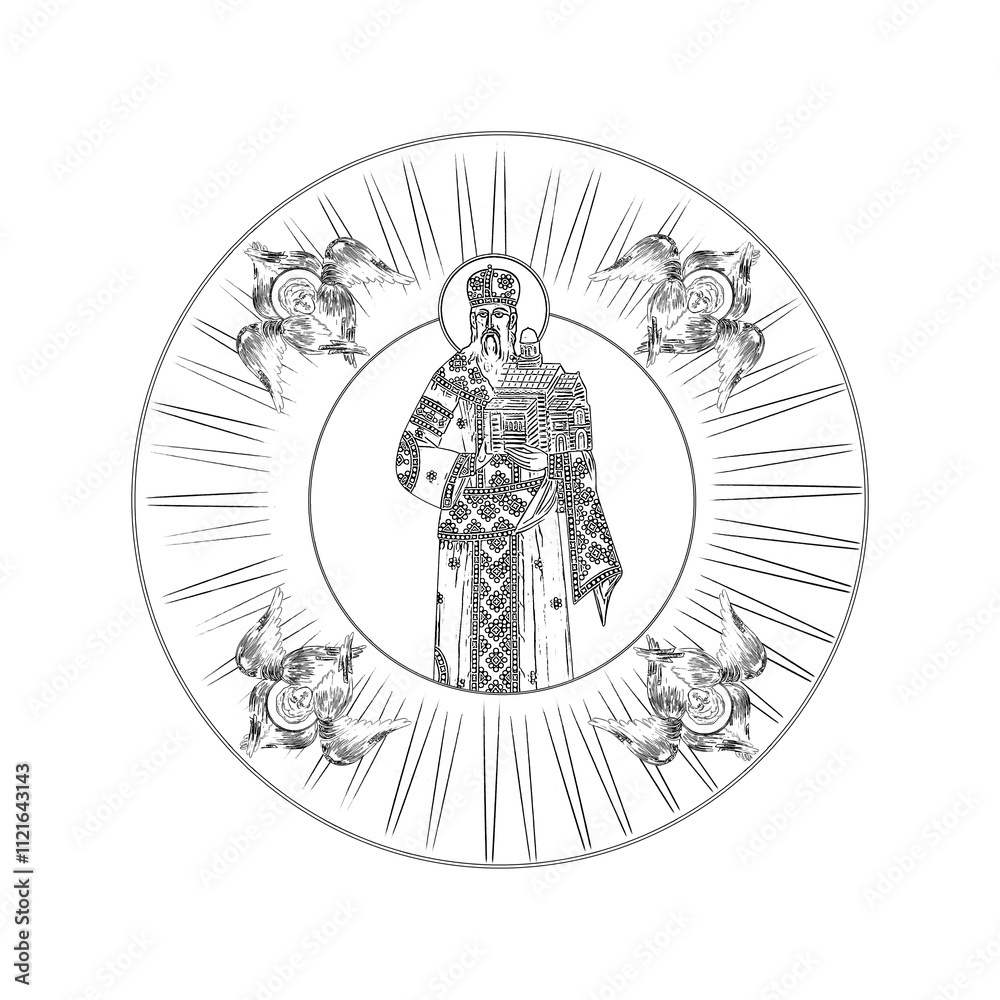 Saint Stefan Urosh I (name english). Greek medallion- coloring page in ...