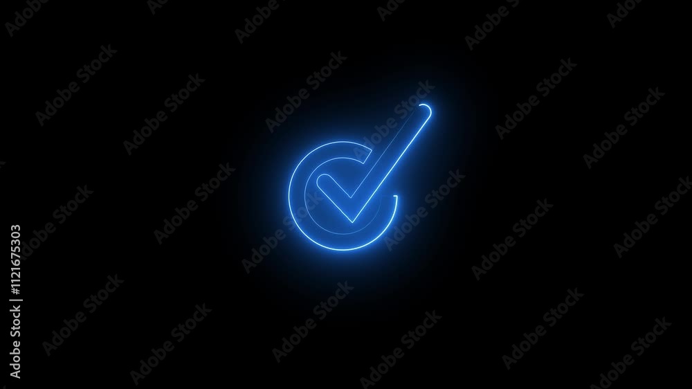 Tick mark color animation on black color background. White and Green ...