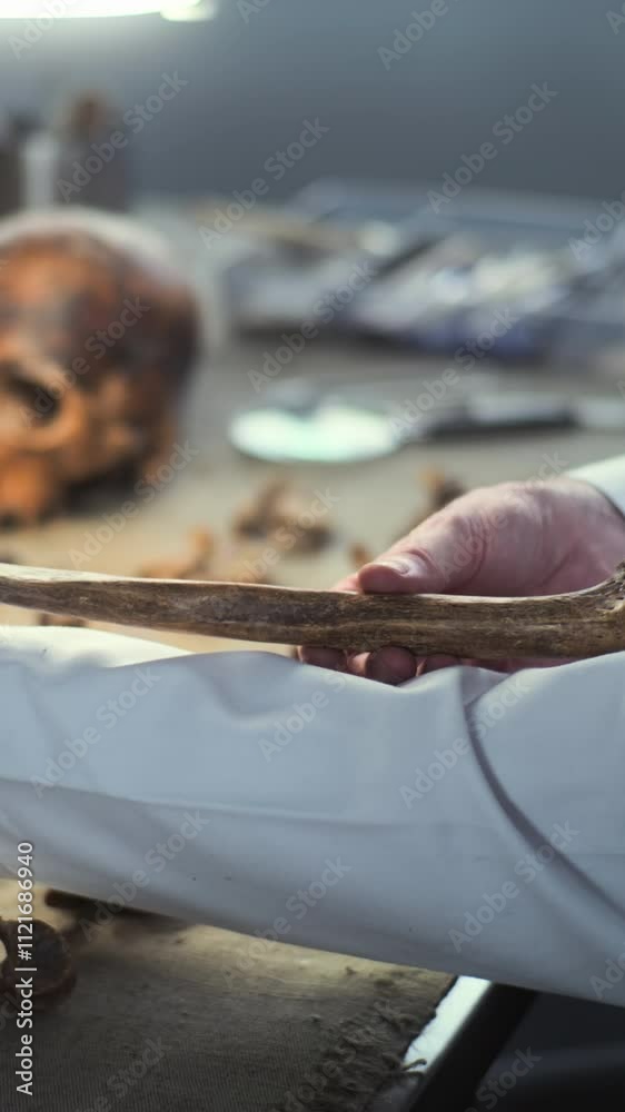 Archaeologist shows size of ancient man bone to colleague and talks ...