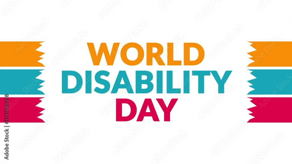 World Disability Day In and Out text from split line animation on a ...