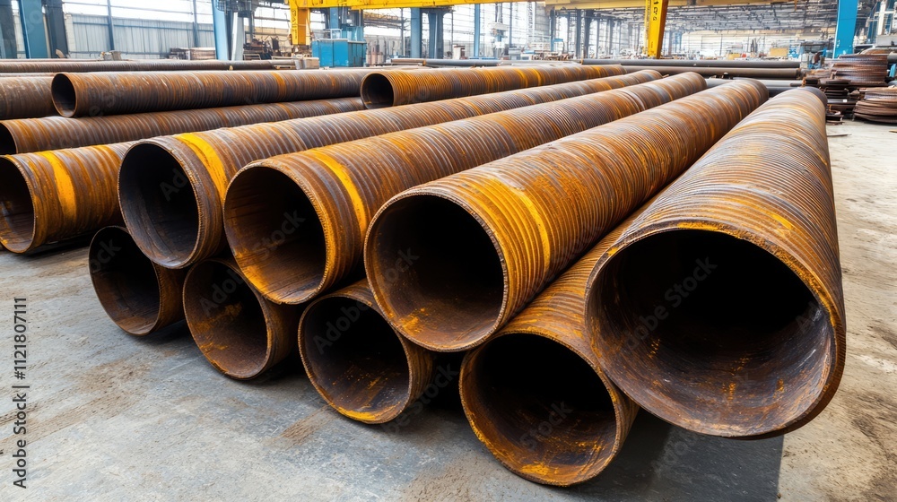 Industrial Steel Pipes for Sewer Drainage System Storage at ...
