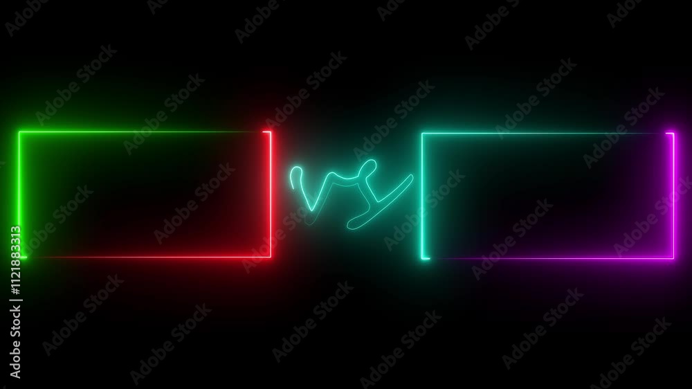 Vertical video vs versus neon frames loop versus vs animation versus ...