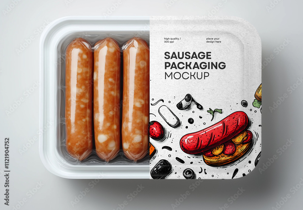 High-Quality Sausage Package Mockup – AI-Generated Design Featuring ...