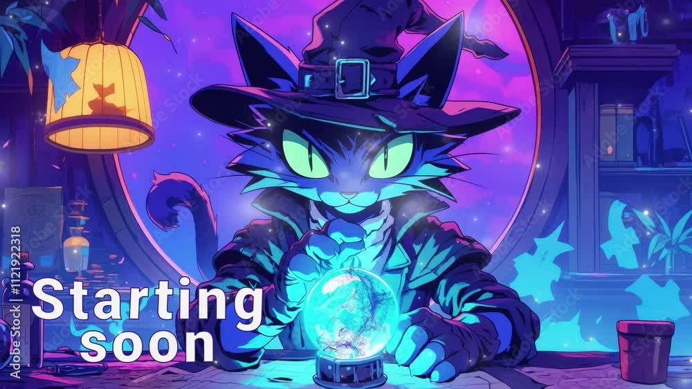 Mysterious cat sorcerer prepares for an enchanting adventure at ...