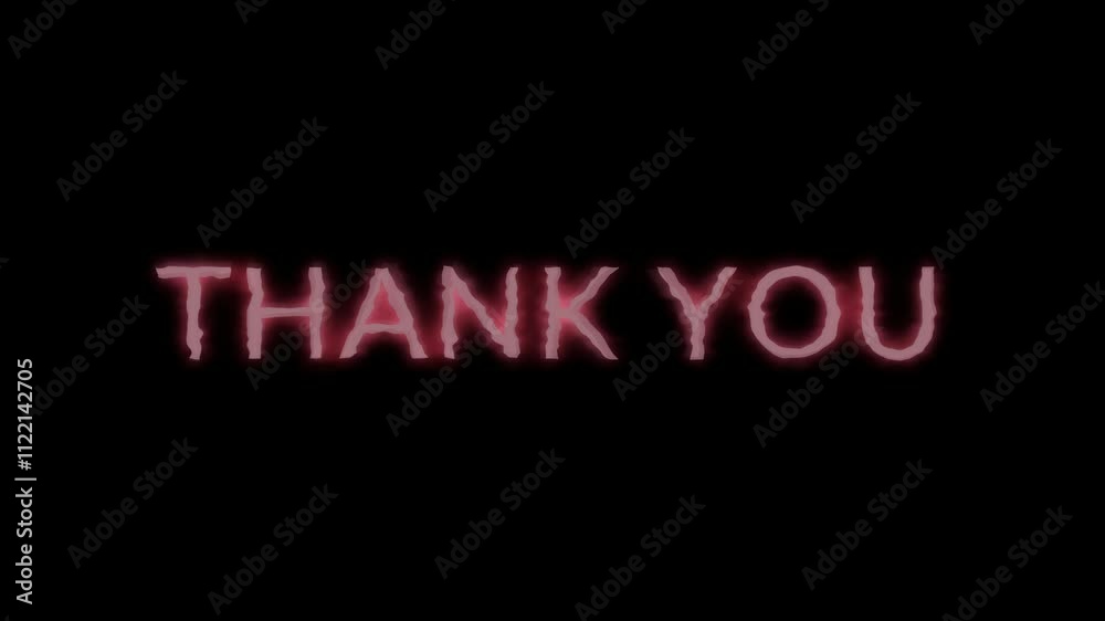 Animated Thank You Text with Mini Wave Effect on Transparent Background ...