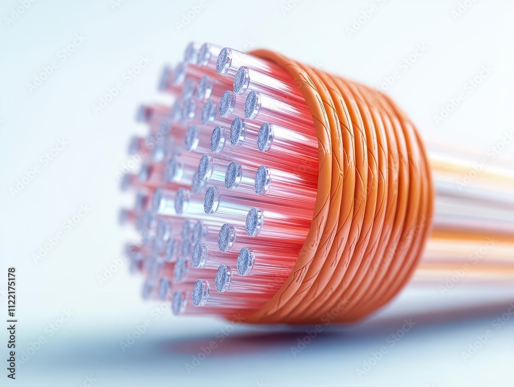 Diagram showing the light refraction principle inside a fiber optic ...
