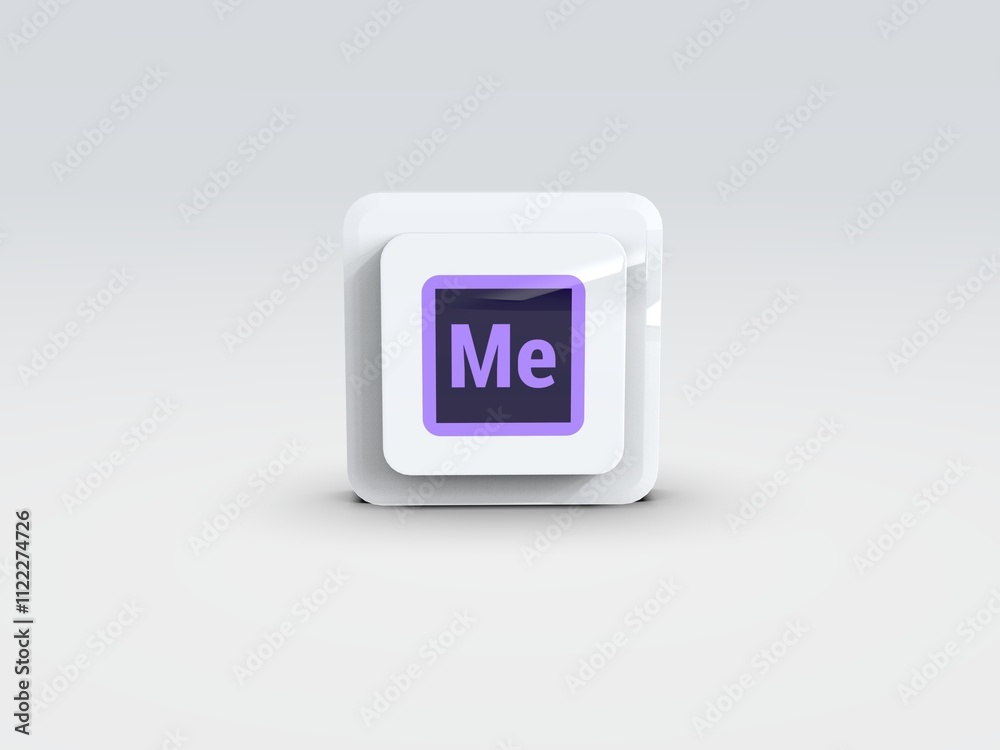Adobe media encoder logo in big sur style 3d render icon design concept ...