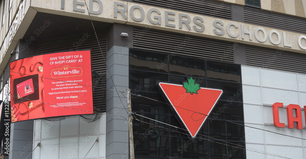 corporate logo of Canadian Tire on the exterior of department store ...