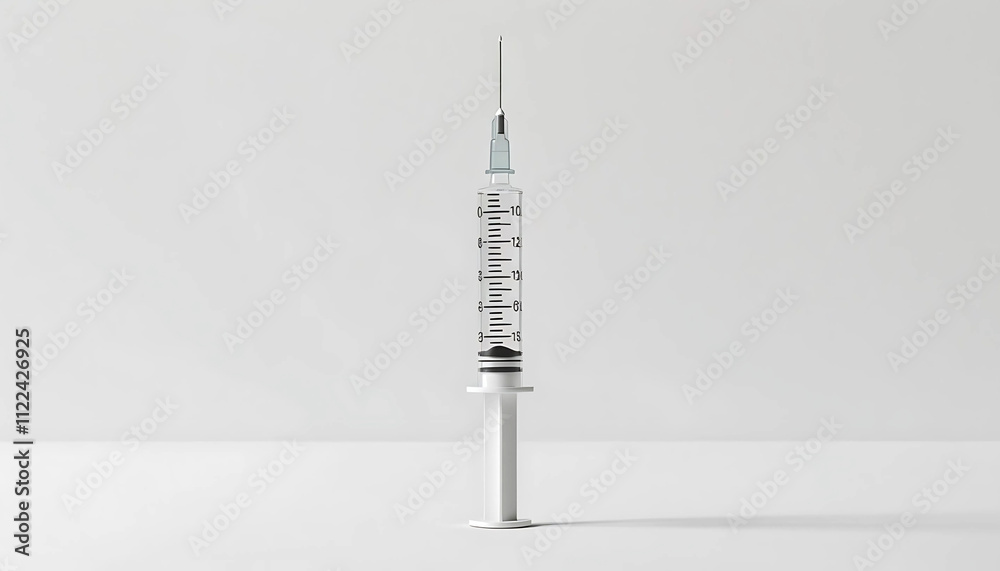 Medical Syringe: Precision and sterility. A close-up shot of a medical ...