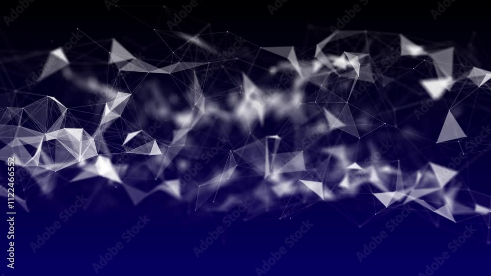 3D Plexus lines with triangular shapes network technology background with connected dots lines ...