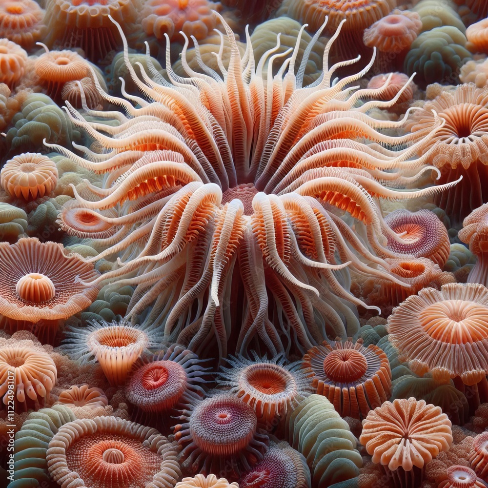 Photo & Art Print Hydrozoan colony Show the various polyp types and ...