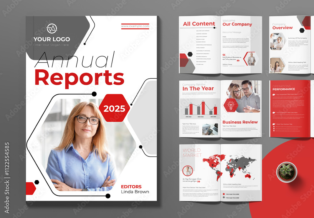 Annual Report Evolution Brochure Template Layout Stock Template | Adobe ...