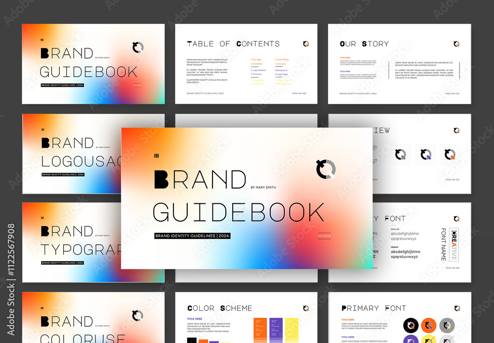Brand Guideline Presentation Template Stock Template | Adobe Stock